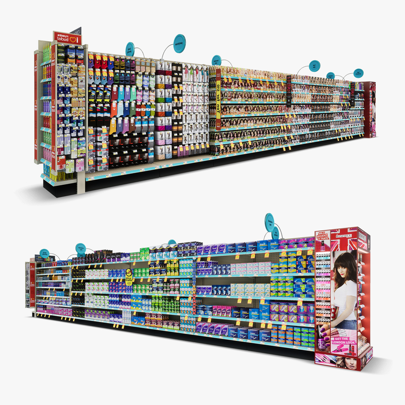 3D Models - Retail Aisle 01 - Hair Hygiene