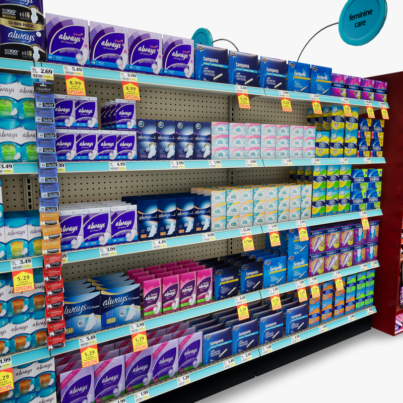 3D Models - Retail Aisle 01 - Hair Hygiene
