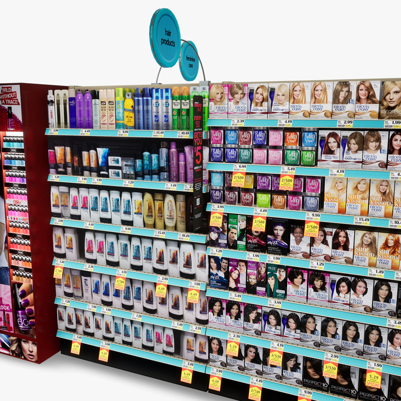 3D Models - Retail Aisle 01 - Hair Hygiene