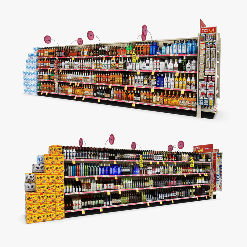 3D Models - Retail Aisle 17 - Liquor Wine