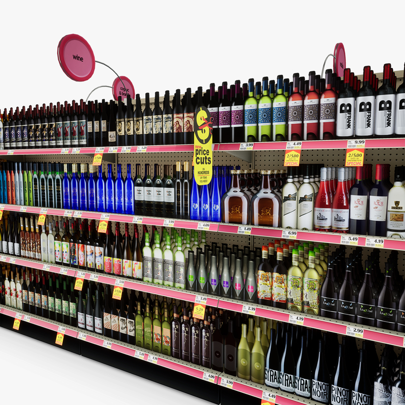 3D Models - Retail Aisle 17 - Liquor Wine